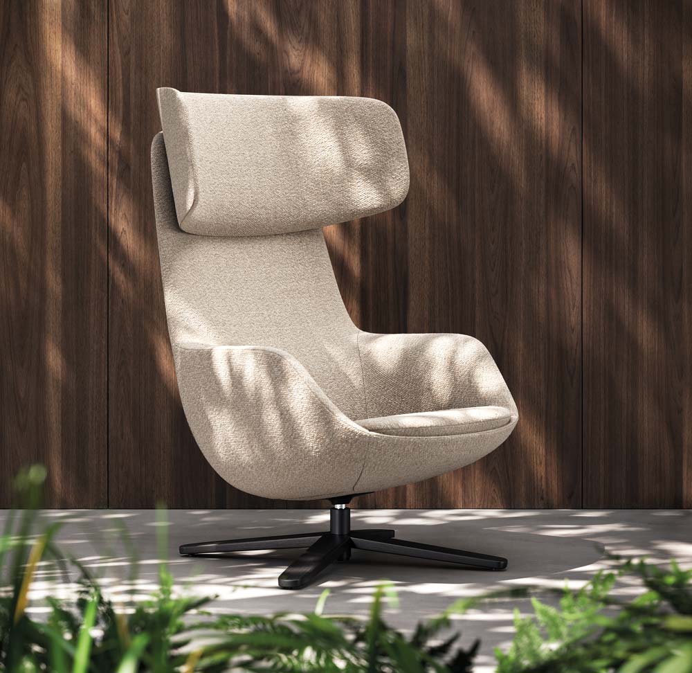 Lounge Armchair in Fabric or Leather - Radar Lounge Frezza