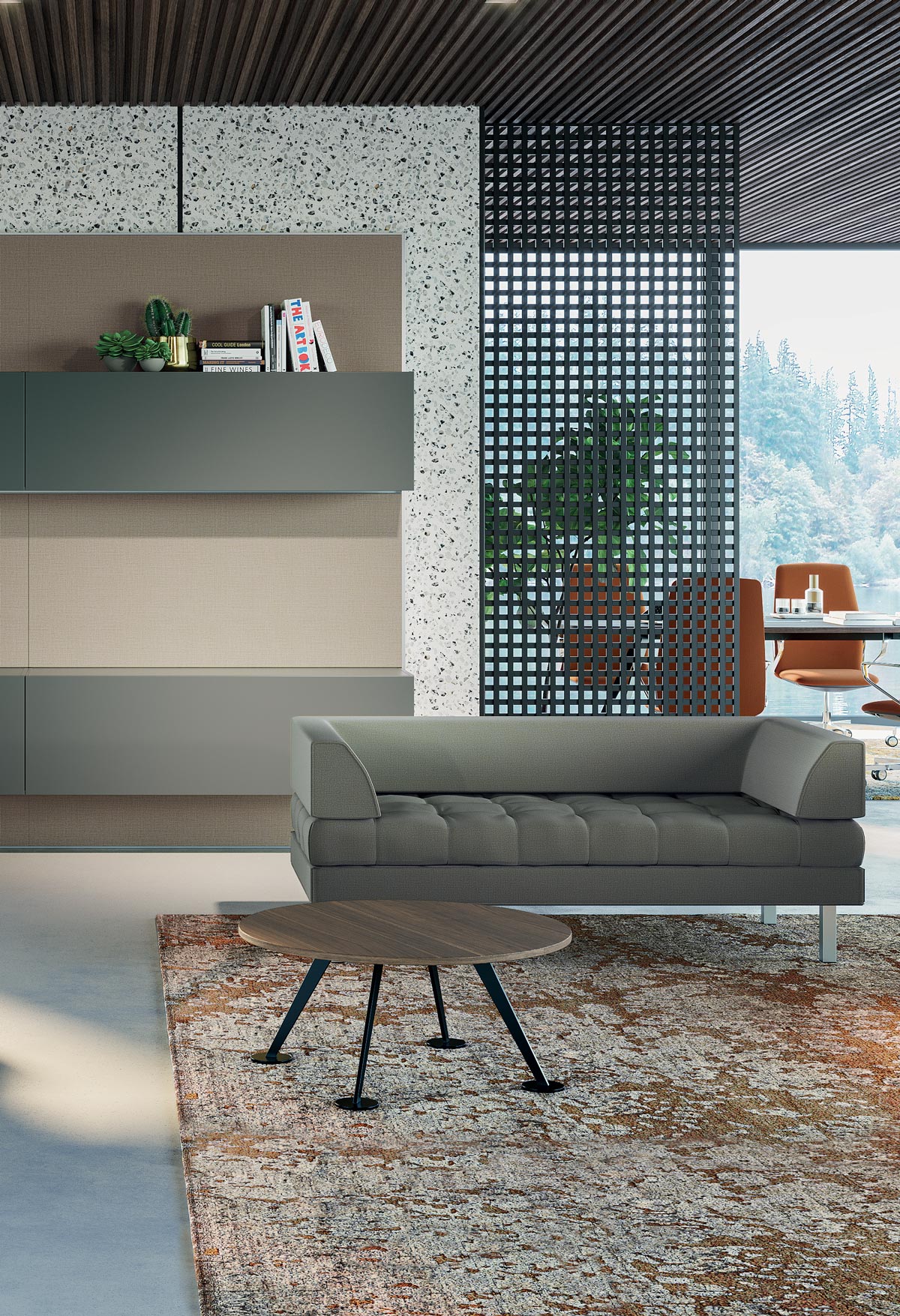 Designer Coffee Table in Glass and Wood - Spike Frezza